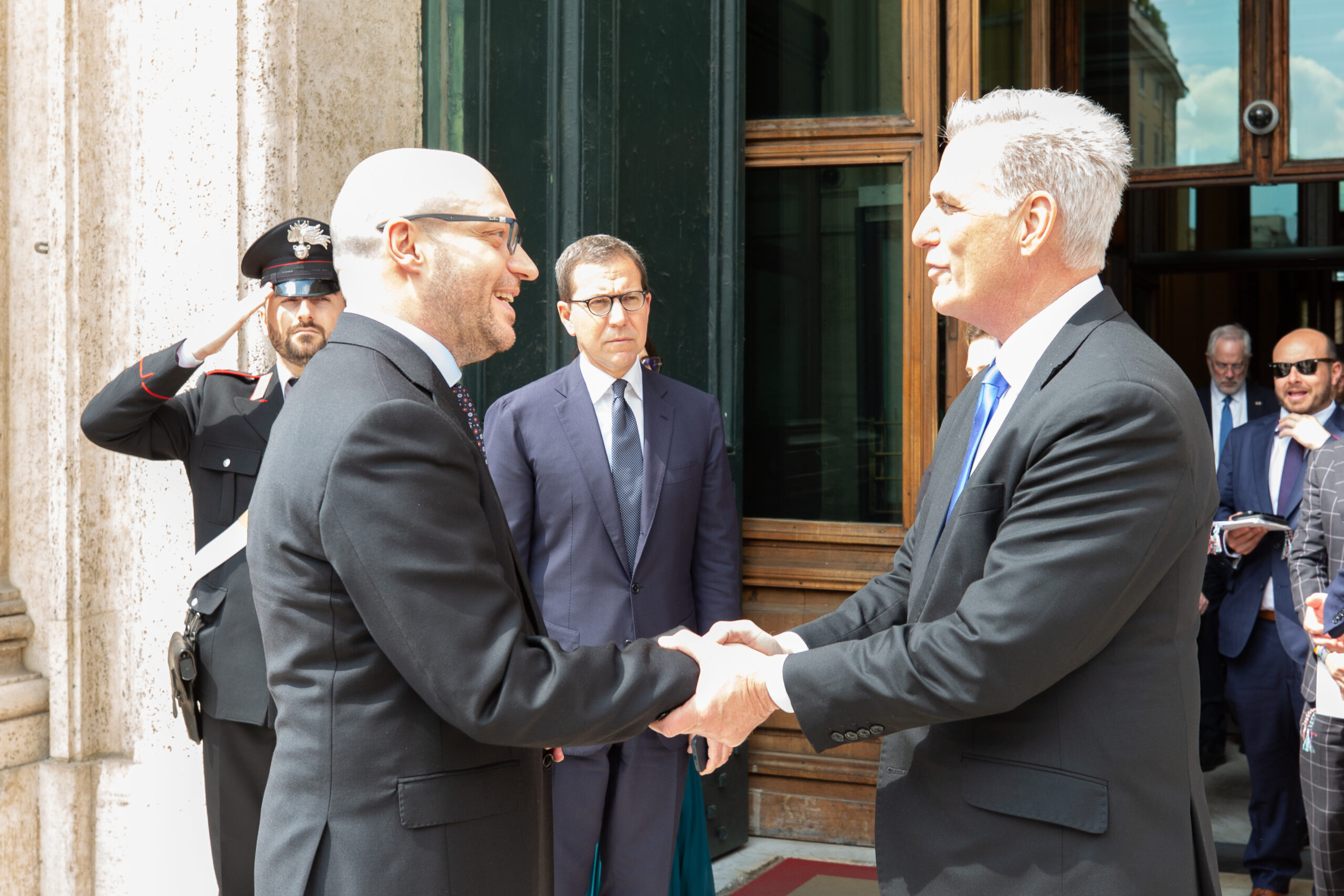 Incontro alla Camera tra il Presidente Lorenzo Fontana e lo Speaker USA ...